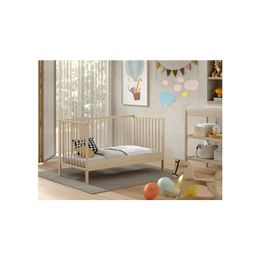 Vipack DINO Baby-/Juniorbett 70 x 140 cm, h&ouml;henverst. Lattenrost, Buche massiv - versch. Ausf&uuml;hrungen - Natur