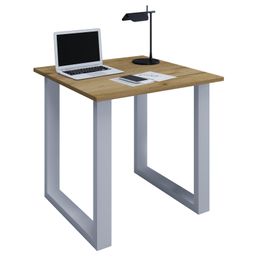 Vcm Holz Schreibtisch H. 76 x B. 80 x T. 80 cm Computertisch schlicht F&uuml;&szlig;e aus hochwertigem Metall Arbeitstisch B&uuml;rom&ouml;bel - Lona U
