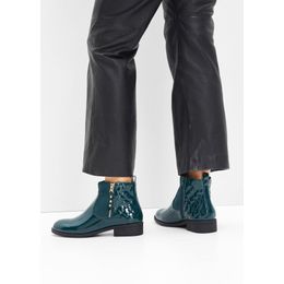 bonprix Stiefeletten in Lack-Optik, gr&uuml;n, Gr.40, Elegante Stiefelette in Lackoptik, aus Lack,Vegan