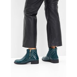 bonprix Stiefeletten in Lack-Optik, gr&uuml;n, Gr.40, Elegante Stiefelette in Lackoptik, aus Lack,Vegan