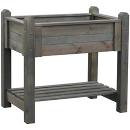 Blumenkasten Promadino, grau, B:90cm H:84,5cm T:60cm, Holzwerkstoff, Pflanzgef&auml;&szlig;e, Kr&auml;uterbeet klein, BxTxH: 90x60x84,5 cm
