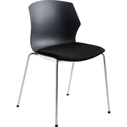 mayer Sitzm&ouml;bel Stapelstuhl MAYER SITZM&Ouml;BEL "Stapelstuhl myPRIMO", grau (anthrazit, chrom), B:51cm H:80,5cm T:53cm, Polyester, Polypropylen, St&uuml;hle, Stapelstuhl, stapelbar