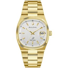 Quarzuhr Bulova "Super Seville", gold (goldfarben, wei&szlig;), Armbanduhren, Damen, Quarzuhr, Armbanduhr, Damenuhr, Herrenuhr, unisex, analog, Edelstahlarmband