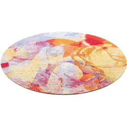 Teppich Sansibar "Keitum 013", bunt (multicolor), H:3mm &Oslash;:100cm, Polyester, Teppiche, Teppich, Flachgewebe, modernes Design