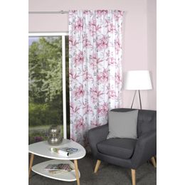 Vorhang Home Wohnideen "NAIRA" Gr. 1, lila (beere), B:140cm H:245cm, Polyester, Gardinen, Kombibandschal NAIRA bedruckt