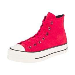 Sneaker Converse "CHUCK TAYLOR ALL STAR LIFT", Damen, Gr. 39,5, rot, egret, schwarz, Leder, Schuhe Sneaker