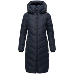 Steppmantel Navahoo "Sahnekatzii XIV", Damen, Gr. XS (34), blau (navy), Oberstoff: 100% Polyester; Futter: 100% Polyester; Wattierung: 100% Polyester; &Auml;rmelfutter: 100% Polyester, figurumspielend ca. Mitte Knie, hoch geschlossener Ausschnitt, &Auml;rmel ohne &Auml;rmelschlitz Rippstrickb&uuml;ndchen, M&auml;ntel Steppmantel, Schicker Wintermantel mit kuschlig warm wattiertem Kragen, Topseller