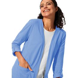 WITT Damen Shirtjacke mit Flammgarn-Struktur, himmelblau, Gr&ouml;&szlig;e 40