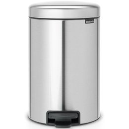 Brabantia Mülleimer "NewIcon Treteimer, 12L", B/H/T: 25,1cm x 41,1cm x 33,8cm, 12 lmatt steel fingerprint proof, Küche, Mülleimer, sanft schließender