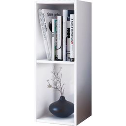 Standregal Vcm, B:34cm H:72cm T:30cm, weiß, Wohnzimmer, Regale, "Holz Stand Regal Aufbewahrung Deko Bücher Mendas 2"