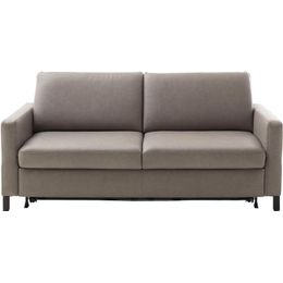 Schlafsofa Home Affaire, B:208cm H:86cm T:102cmelephant, 100% Leder, Sofas, "Calestra, 3-Sitzer mit Kaltschaummatratze, Breite 208 cm"