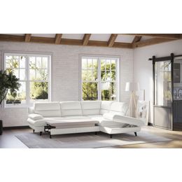 Ecksofa COTTA, B:266cm T:217cmbianco, GEDECKTES RINDSLEDER, Wohnzimmer, Sofas, "Pike L - Form"