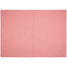 Fu&szlig;matte Pad, B:52cm H:21mm L:72cmpink, Kunstfaser, Au&szlig;enbereich, Teppiche, "SCOR", Schmutzfangmatte, handgewebt, Uni Farben, In- und Outdoor geeignet