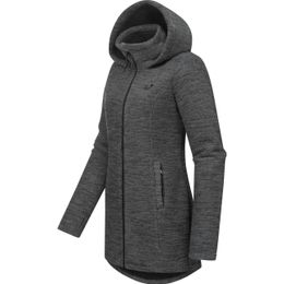 Ragwear Damen Longstrickjacke "Leysha Melange", grau, Gr. M, Grobstrick, Obermaterial: 56% Baumwolle, 44% Polyester; Innenfutter: 100% Polyester,
