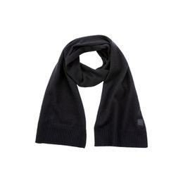 BOSS Orange Damen Strickschal "Akaio_R_Scarf", schwarz, unifarben, Rippstrick, Wollmischung, Modet&uuml;cher, 50% Wolle Winterschal Wollschal Herbst