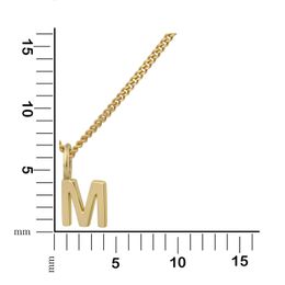 OROLINO Damen Kette mit Anh&auml;nger "Gold 375 mit Anh&auml;nger 42/45cm lang Buchstabe M", 42/45cm, Gold, L: 45 B: 5mm, gelb, Gold, B:5mm, Halsketten