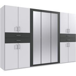 Kleiderschrank wimex, B:313cm H:210cm T:58cm, wei&szlig;, Spanplatte, Schlafzimmer, Schr&auml;nke, "Taiga Kleiderschrank mit Spiegel OTTOs Choice Topseller",