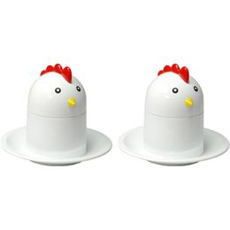 Eierk&ouml;pfer, B:10cm H:5cm L:10cm, wei&szlig;, GSD HAUSHALTSGER&Auml;TE, K&uuml;chenschneider, Kunststoff, Chicken-Design