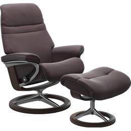 Relaxsessel stressless, B:79cm H:103cm T:73cm, rot, Wohnzimmer, Sessel, "Sunrise", mit Signature Base, Größe S, Gestell Wenge, in 2 Lederqualitäten