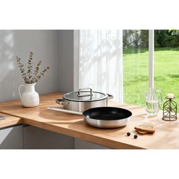 Hanseatic Pfannen-Set "PREMIUM", silber, Pfannen, mit Antihaftbeschichtung, f&uuml;r alle Herdarten, Induktion