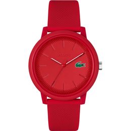 Lacoste Kinder Quarzuhr "Lacoste.12.12", rot, Armbanduhren, Armbanduhr, Herrenuhr, Mineralglas, Silikonarmband