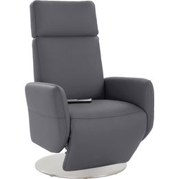 Sit & More Relaxsessel SIT & MORE, B:71cm H:112cm T:82cm, grau, Luxus-Kunstleder;NaturLEDER (echtes Rindsleder);Luxus-Microfaser (100% Polyester), Wohnzimmer,