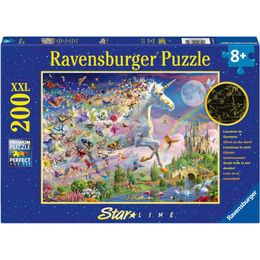 Ravensburger Kinder Puzzle "Star Line, Leuchtendes Schmetterlingseinhorn", bunt, B:49cm H:36cm, Puzzles, Made in Germany