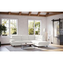 Ecksofa COTTA, B:266cm T:217cmbianco, GEDECKTES RINDSLEDER, Wohnzimmer, Sofas, "Pike L - Form"