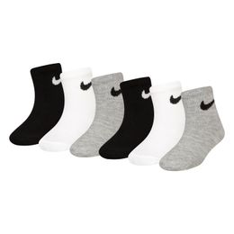 Nike Sportswear M&auml;dchen Sportsocken "NHN NIKE BASIC PACK QUARTER"wei&szlig;, dunkelgrau, schwarz, Materialmix, unifarben, Socken, f&uuml;r Kinder (4-5 Jahre)