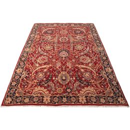 Wollteppich Theko, B:60cm H:10mm L:90cm, rot, Wolle, Teppiche, "Saharna 6650", reine Wolle, Orient-Optik, mit Fransen