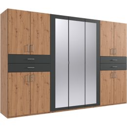 Kleiderschrank wimex, B:313cm H:210cm T:58cm, grau, Spanplatte, Schlafzimmer, Schr&auml;nke, "Taiga Kleiderschrank mit Spiegel OTTOs Choice Topseller",