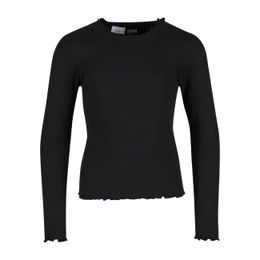 Urban Classics M&auml;dchen Longsleeve "Urban Classics Damen Girls Short Rib Longsleeve"schwarz, Gr. 134, unifarben, 97% Baumwolle, 3% Elasthan, Shirts