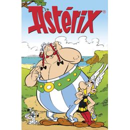 Leinwandbild LUCKYLINDE, B:60cm H:90cm T:3cm, bunt, Holz, Leinwand, Wohnzimmer, Bilder, "Asterix, Obelix und Idefix II", Canvasbild Wanddeko Bild zum