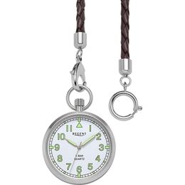 Regent Uhren REGENT Damen Taschenuhr "P770"edelstahlfarben, Taschenuhren, Quarzuhr, Herrenuhr,Damenuhr,Leuchtindizes (Zifferblatt), Geschenkidee