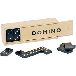 Spiel goki "Domino im Holzkasten", natur, schwarz, Spiele, KinderB:17,5cm H:4cm T:6cm, B:17,5cm H:4cm T:6cm