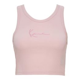 Karl Kani Damen Muskelshirt "Karl Kani Damen KW232-032-3 KK Small Signature Racer Rib Top"lightrose, Gr. L, bedruckt, 97% Baumwolle, 3% Elasthan,