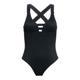 Roxy Damen Badeanzug "Roxy Love Rib Asia", grau, Gr. XS, 91% Nylon, 9% Elasthan, Badeanz&uuml;ge