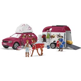 Schleich Kinder Spielwelt "HORSE CLUB, Abenteuer mit Auto und Pferdeanhänger (42535)", bunt, Kunststoff, Spielfigurenwelten, Made in Europe
