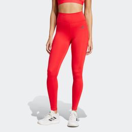 Damen Trainingstights "OPT ESS ST 1/1", rot, Gr. M, adidas Performance, Obermaterial: 85% Polyester, 15% Elasthan, Hosen