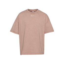 T-Shirt Karl Kani "Karl Kani Herren", Damen, Gr. L, sand, 100% Baumwolle, unifarben, oversize, Rundhals, Shirts T-Shirt