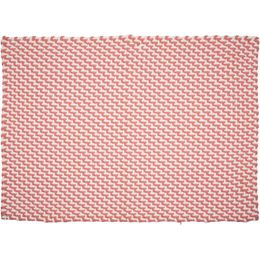 Fu&szlig;matte Pad, B:72cm H:15mm L:130cmpink, wei&szlig;, Kunstfaser, Au&szlig;enbereich, Teppiche, "POOL, Schmutzfangmatte", handgewebt, In- und Outdoor geeignet,