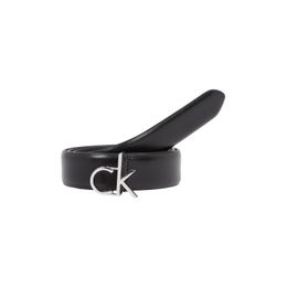 Calvin Klein Damen Ledergürtel "CK BUCKLE BELT 3.0_SMOOTH", schwarz, Gr. 115, unifarben, Rindsleder, Gürtel, mit CK-Logoschließe