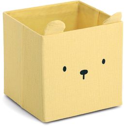 zeller PRESENT Aufbewahrungsbox ""Bär", Musselin", B/H/T: 28cm x 28cm x 28cmgelb, Kinderzimmer, Aufbewahrungsboxen, Tiermotiv, kinderfreundlich,