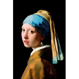 Deco-Panel Reinders, B:60cm H:90cm, bunt, Kunststoff, MDF, Papier, Bilder, "J.Vermeer-M&auml;dchen mit Ohrgeh&auml;nge", 60/90 cm
