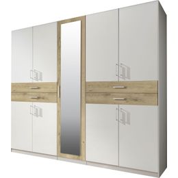 Kleiderschrank wimex, B:225cm H:210cm T:58cm, wei&szlig;, Spanplatte, Schlafzimmer, Schr&auml;nke, "Taiga Kleiderschrank mit Spiegel OTTOs Choice Topseller",