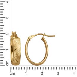 Firetti Damen Paar Creolen "Schmuck Geschenk Gold 375 Ohrschmuck Ohrringe Struktur", Gelbgold 375, gold, Gelbgold 375, Ohrringe