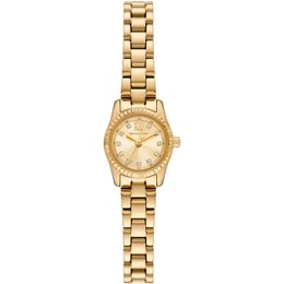 Michael Kors Damen Quarzuhr "MICRO PETITE LEXINGTON", gold, Armbanduhren, Armbanduhr, Damenuhr, Edelstahlarmband, analog, Glassteine