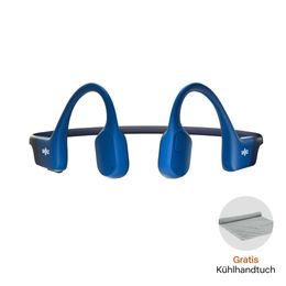 Aftershokz SHOKZ Open-Ear-Kopfhörer "OpenRun USB-C + Cooling Towel", B:13,6cm H:7cm T:17,2cm, blau, Kopfhörer