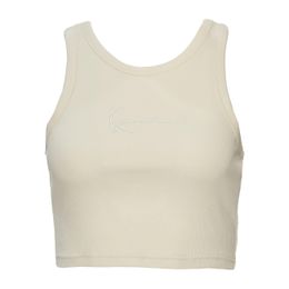 Karl Kani Damen Muskelshirt "Karl Kani Damen KW232-032-1 KK Small Signature Racer Rib Top"sanftes wei&szlig;, Gr. XL, bedruckt, 97% Baumwolle, 3% Elasthan,