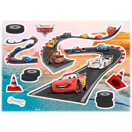 Komar Wandtattoo "Cars Track - Größe 50 x 70 cm", B/H/T: 50cm x 70cm, Autos, bunt, Wandtattoos, selbstklebend, Wandsticker, Kinderzimmer